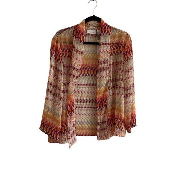 Chico's | Tops | Chicos Women 2 Us M Rumba Orange Aztec Carinna Pattern ...